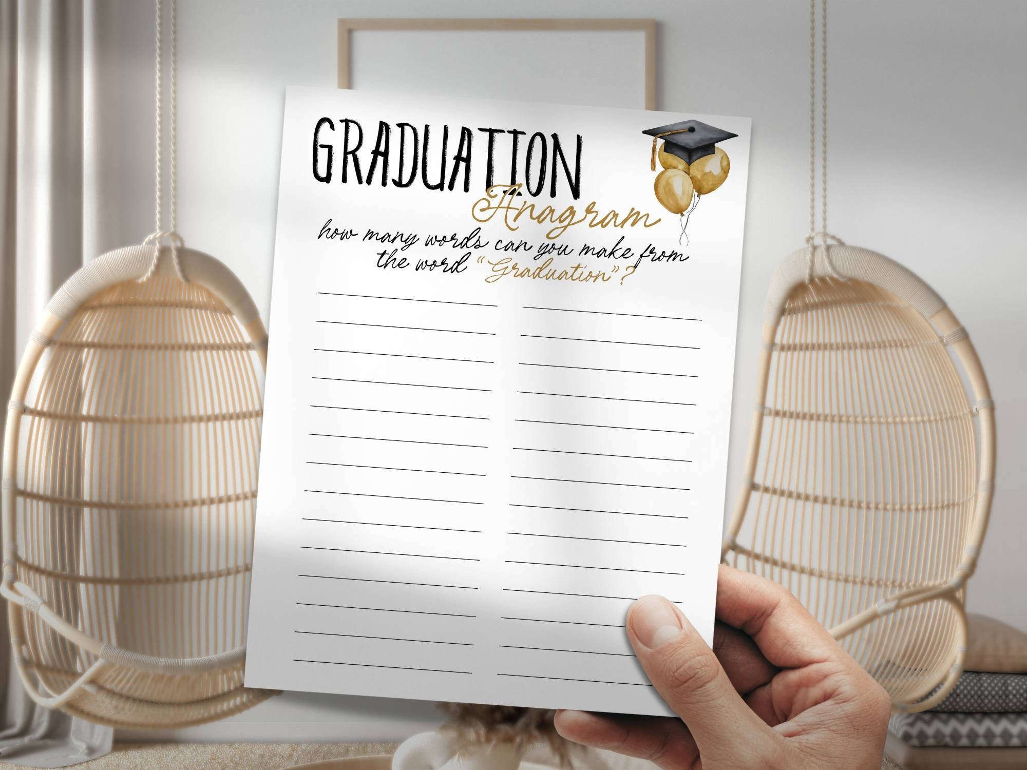 Graduation Anagram Game Printable College Graduation Party - Etsy