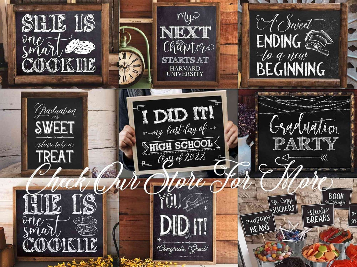 Words of Wisdom for the Graduate Sign Chalkboard PRINTABLE - Etsy