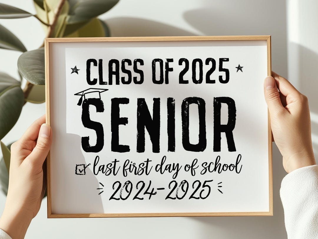 PRINTABLE First Day of Senior Year Sign, 12th Grade School Sign, Class ...