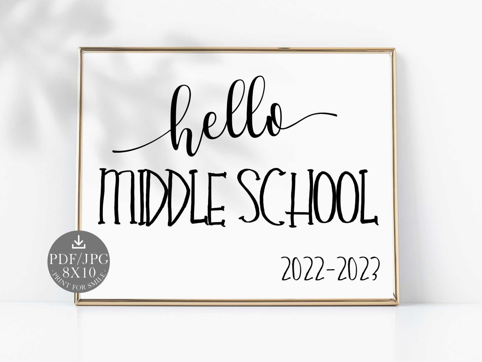 Hello Middle School Sign First Day of Middle School - Etsy