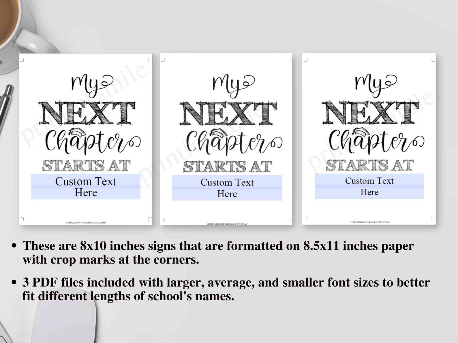 Graduation My Next Chapter Starts at Sign PRINTABLE Party - Etsy