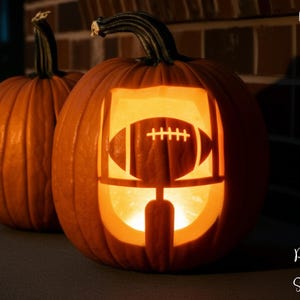 Football Pumpkin Carving Stencil Template Sports Halloween PRINTABLE - Etsy