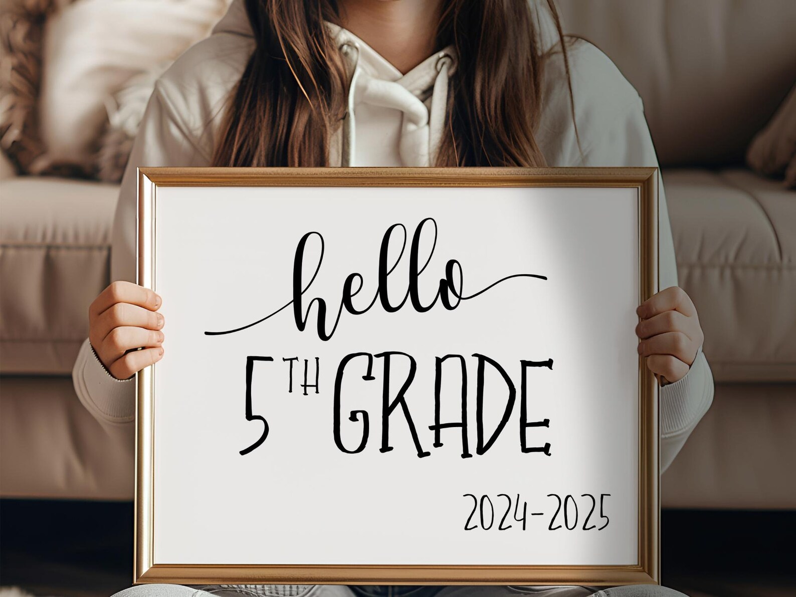Hello 5th Grade Sign, First Day of 5th Grade, PRINTABLE, Instant ...