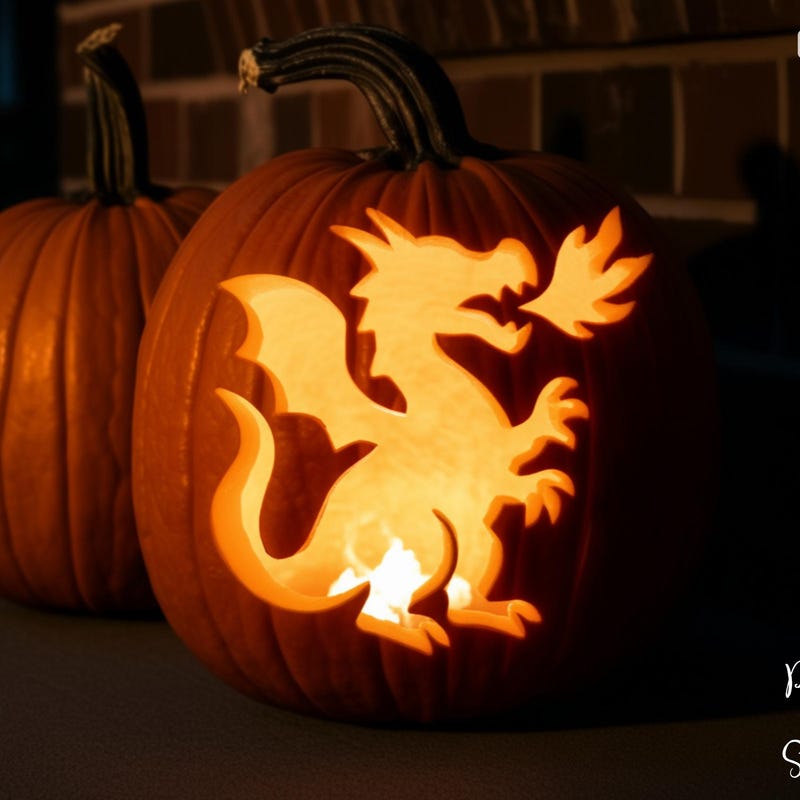 Halloween Dragons Pumpkin Carving - Etsy UK