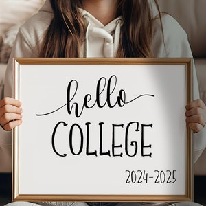 Hello College Sign First Day of College PRINTABLE 2024-2025 - Etsy