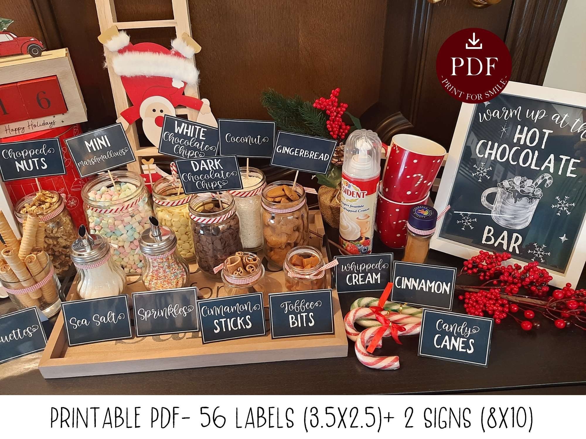 Hot Chocolate Bar PRINTABLE Labels Sign Kit - Etsy
