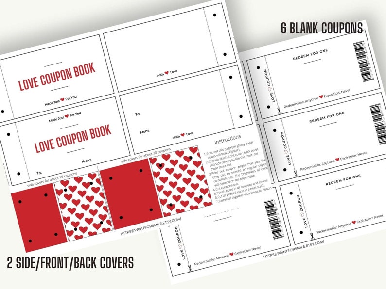 PRINTABLE Love Coupons Book Valentines | Etsy