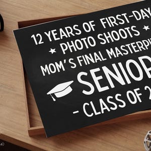 PRINTABLE First Day of Senior Year Sign 12th Grade Sign Class of 2026 ...