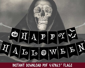 Happy Halloween Banner, Halloween Decorations, Halloween Garland, Flags ...