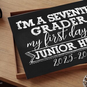 First Day of 7th Grade Sign Junior High Sign PRINTABLE 1st Day ...