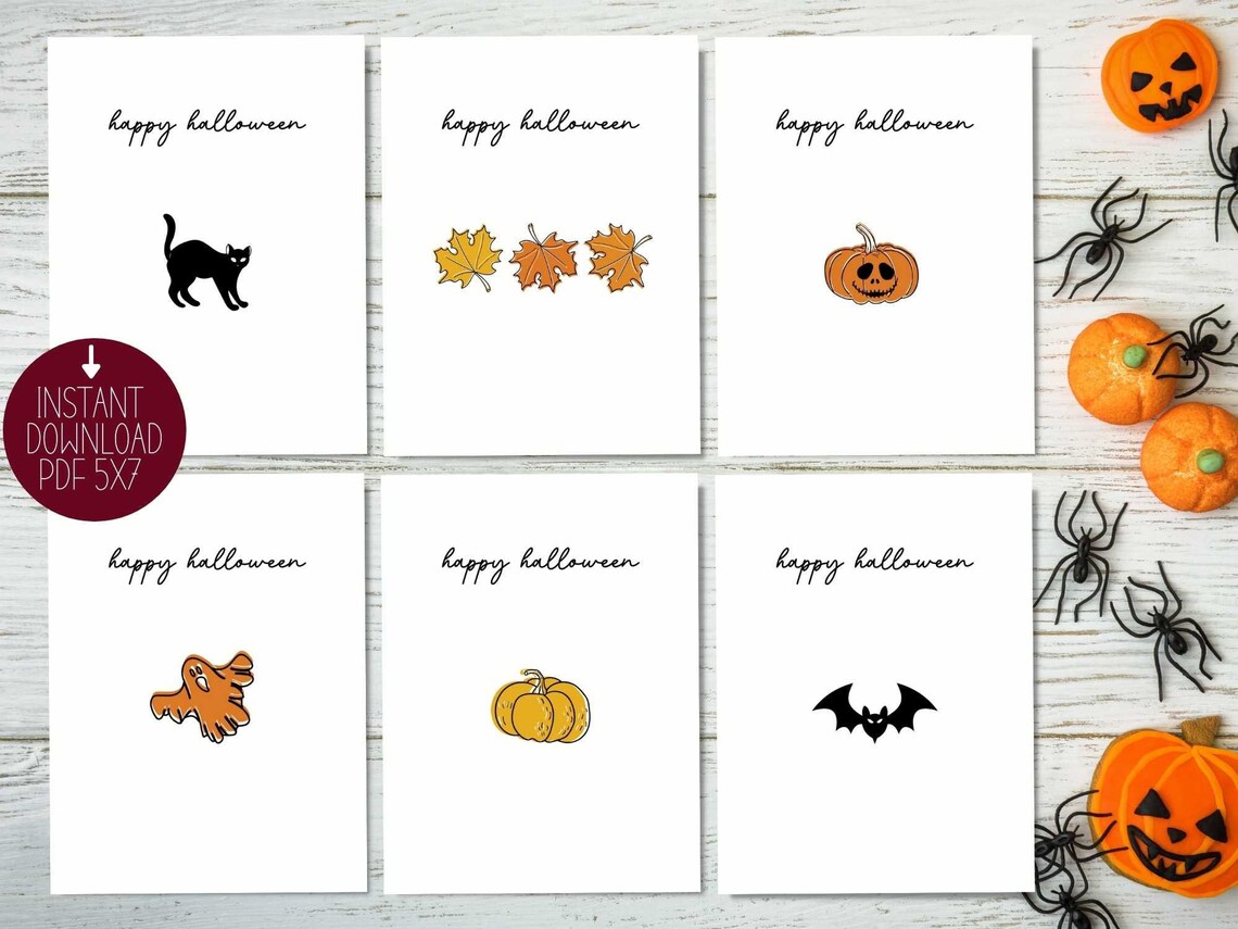 Happy Halloween Cards PRINTABLE - Etsy