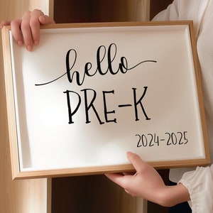 Hello Pre K Sign, First Day of Pre K, PRINTABLE, Instant Download - Etsy