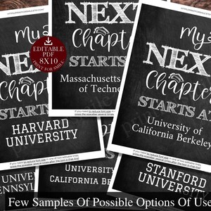 My Next Chapter Starts at Graduation Sign PRINTABLE Party Decorations ...