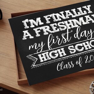 First Day of High School 9th Grade Sign Freshman Year PRINTABLE Class ...