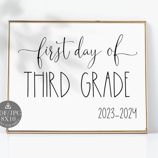 3rd Grade Sign - Etsy