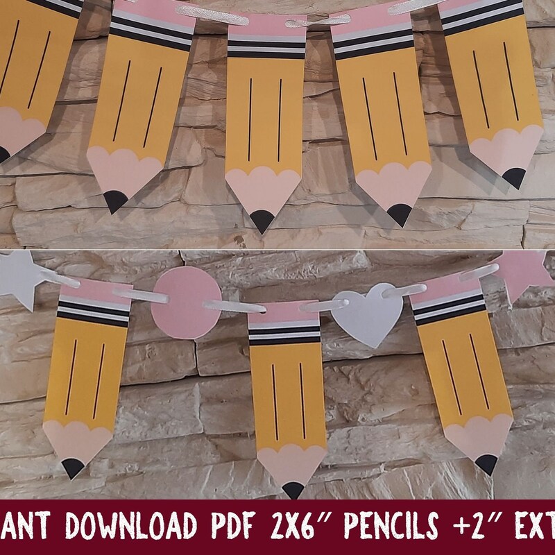 Printable Pencil Banner - Etsy
