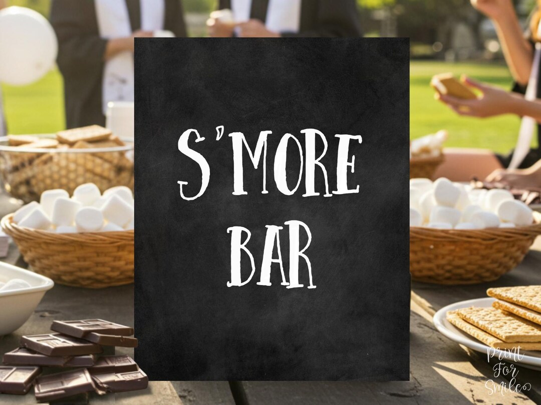 S'more Bar Sign PRINTABLE Graduation Party Decorations, Grad Party ...