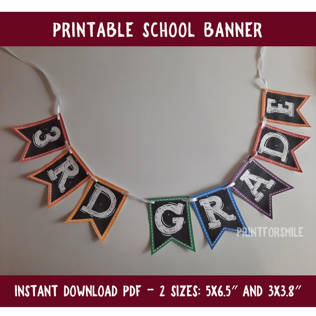 First Day of 3rd Grade Banner PRINTABLE - Etsy