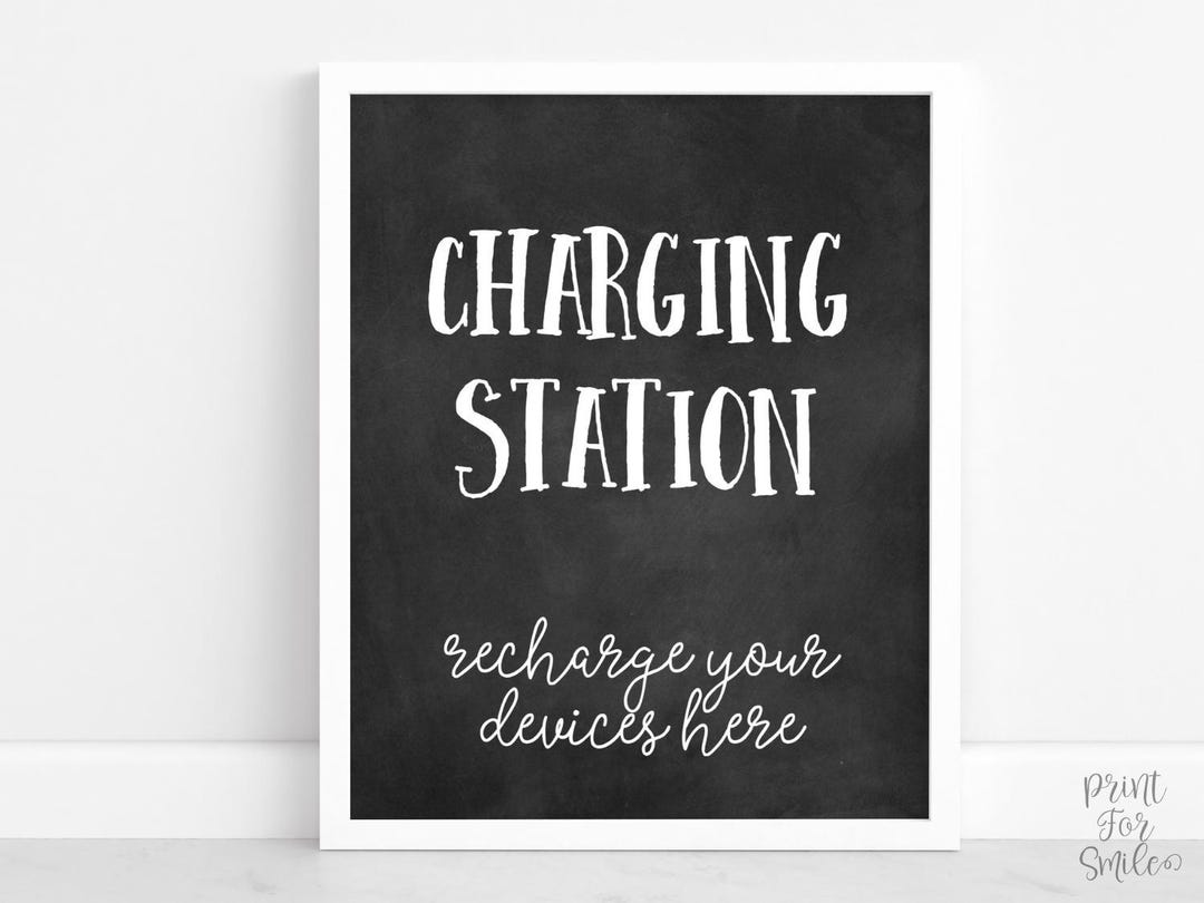 Charging Station Sign Graduation Sign PRINTABLE Chalkboard, Grad Party ...