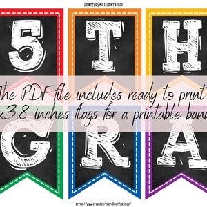 First Day of 5th Grade Banner PRINTABLE - Etsy