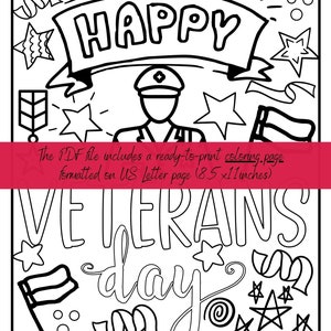 Veterans Day Coloring Page PRINTABLE - Etsy