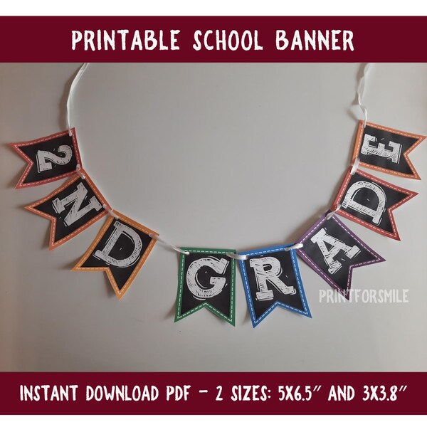 2nd Grade Banner - Etsy