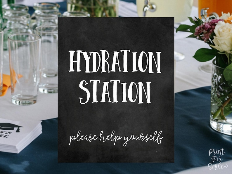 Hydration Station Sign PRINTABLE Graduation Party Sign, Party ...