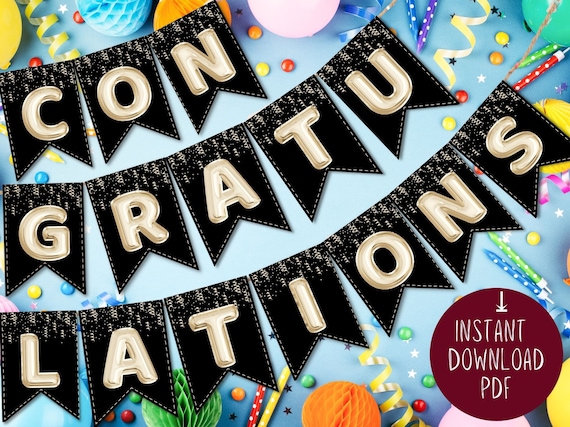 Congratulations Banner Printable Instant Download - Etsy