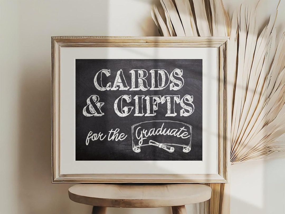 Cards and Gifts Sign PRINTABLE Graduation Chalkboard - Etsy