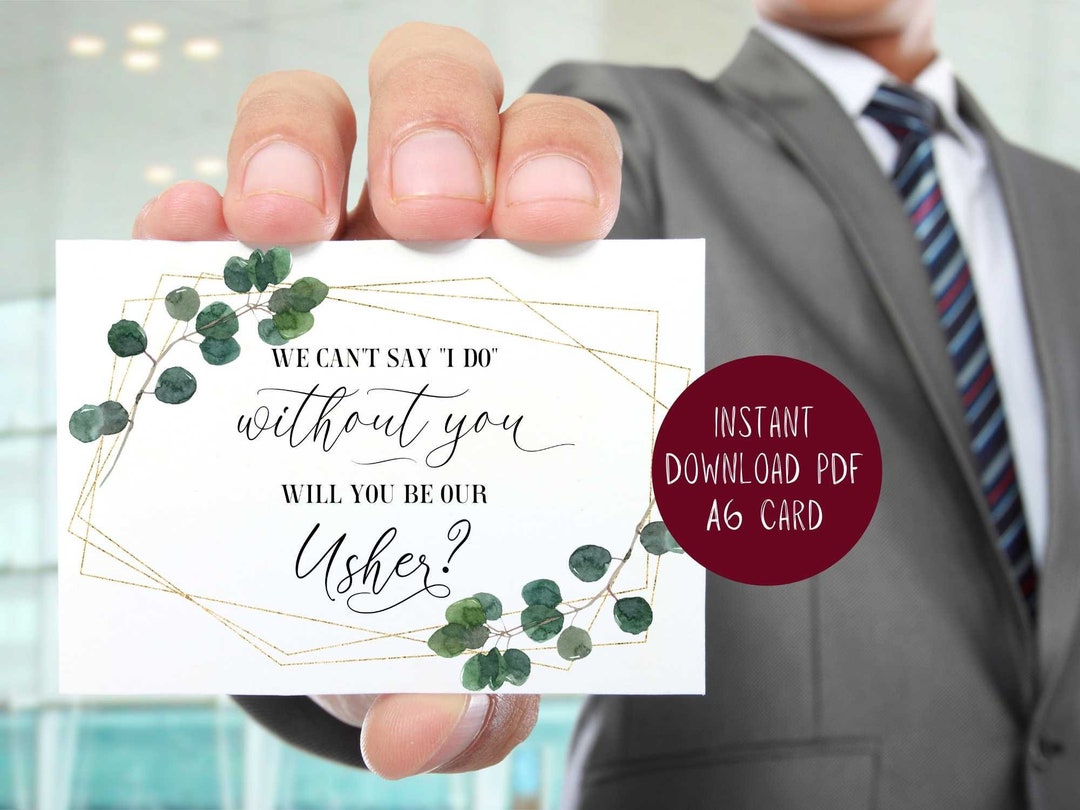Will You Be Our Usher Card PRINTABLE, Usher Proposal Card, I Can't Say ...
