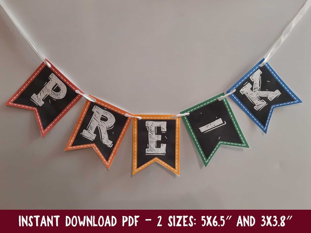 First Day of Pre K Banner PRINTABLE - Etsy