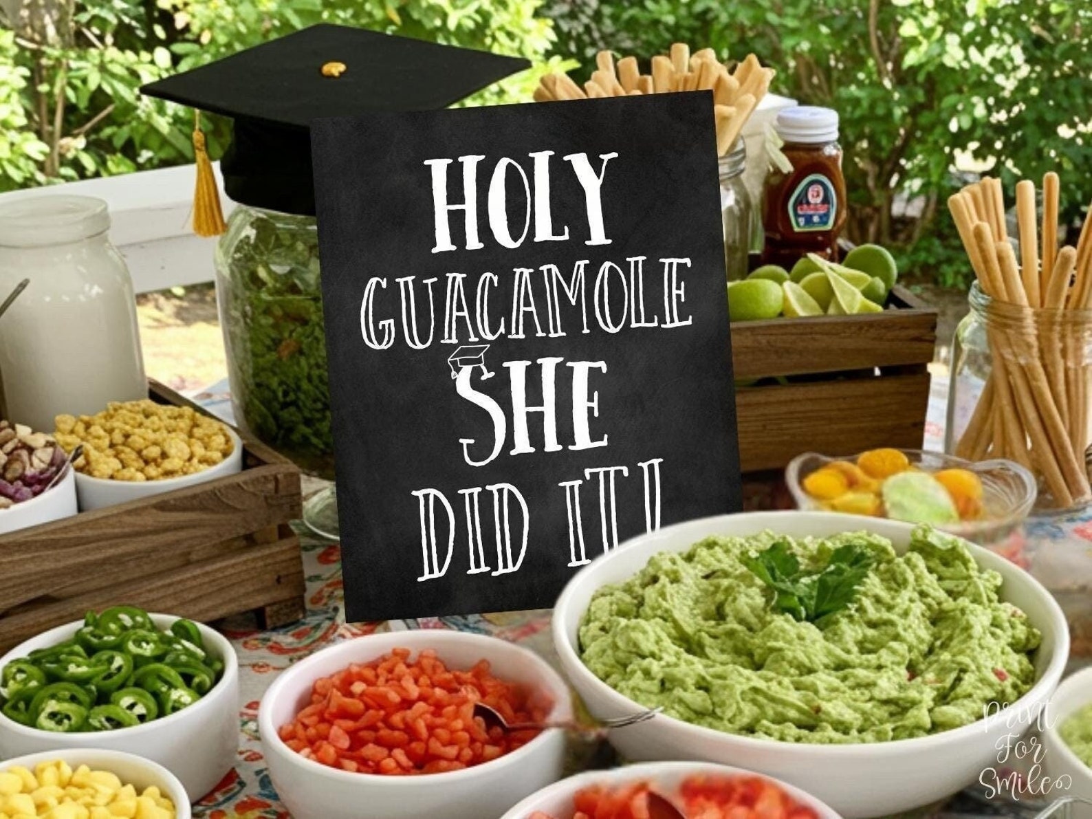 PRINTABLE Holy Guacamole She Did It Sign, Graduation Party Decorations ...