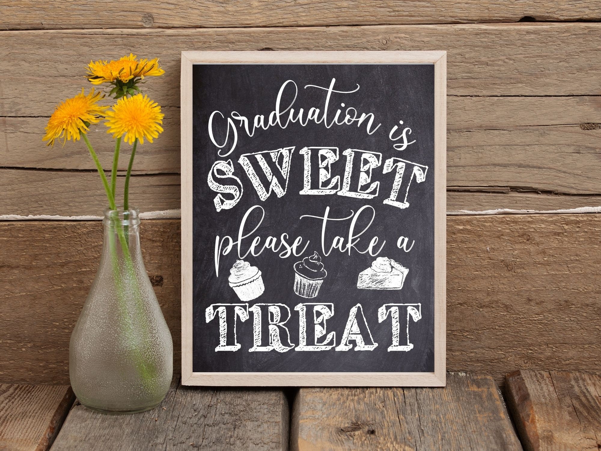 Graduation Is Sweet Take A Treat Sign PRINTABLE Chalkboard | Etsy