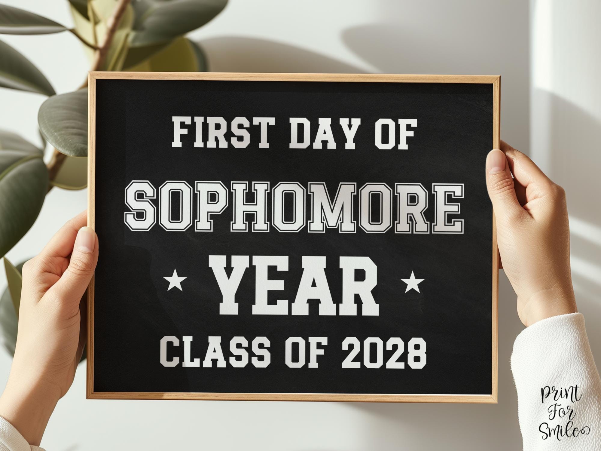 First Day of Sophomore Year Sign Boy Printable Chalkboard Sports Style ...