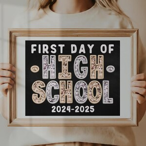 First Day of High School PRINTABLE Sign Chalkboard Back to School Sign ...