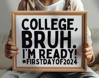 First Day of Middle School Sign Bruh 6th Grade PRINTABLE Chalkboard ...