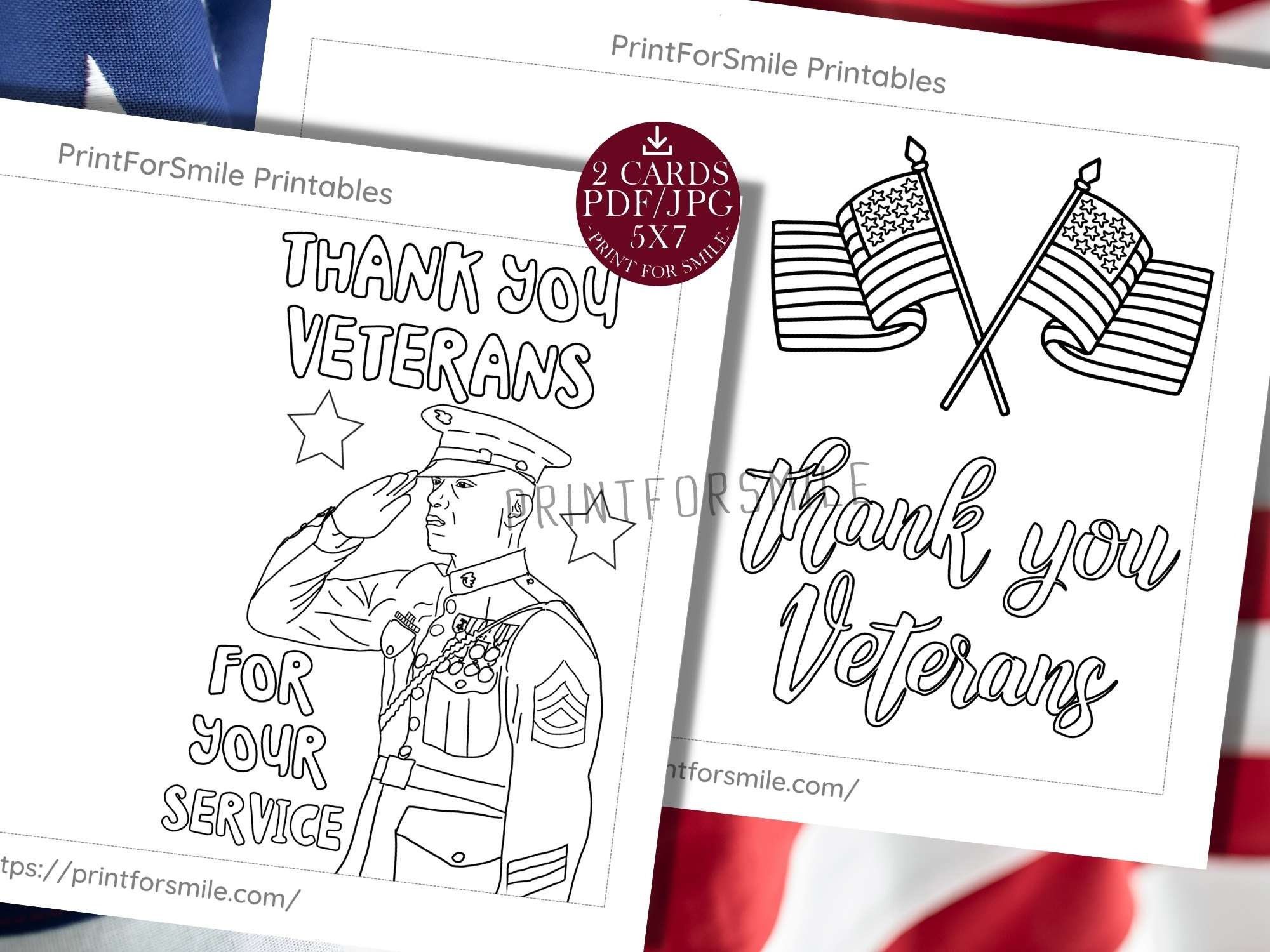 Veterans Day Coloring Card PRINTABLE - Etsy
