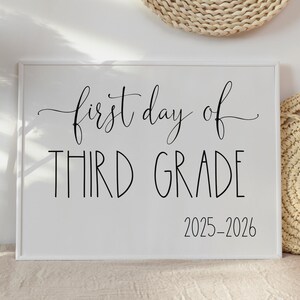 First Day of Third Grade Sign 3rd PRINTABLE Back to School Sign Photo ...