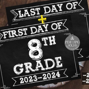 First Day of 8th Grade Sign PRINTABLE Eighth Grade School Sign ...