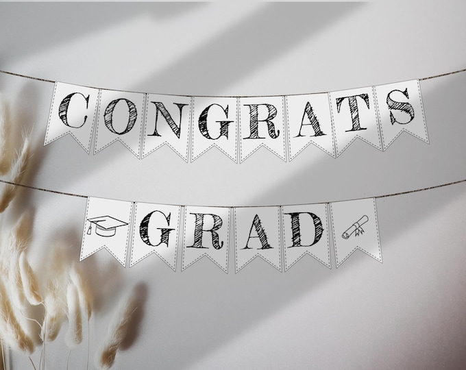 Congrats Class of 2025 Banner Printable, Graduation Party Printable ...