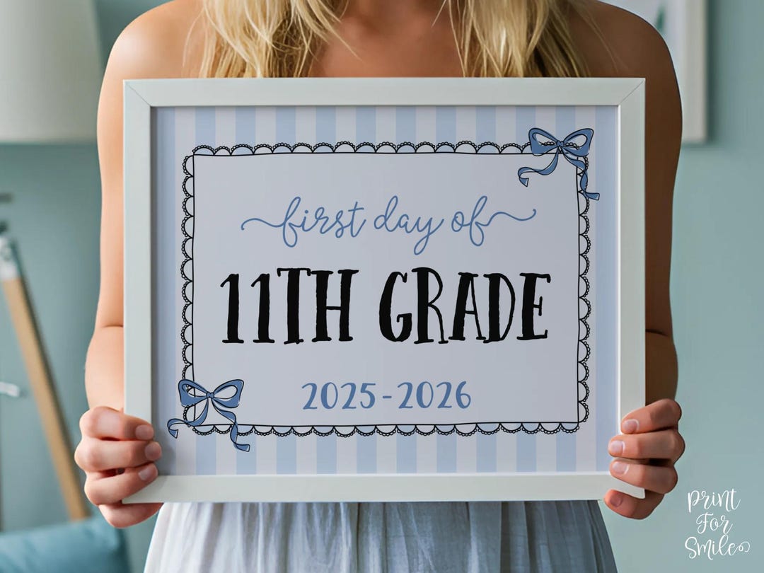 Coquette First Day of 11th Grade Sign PRINTABLE Back to School Sign ...