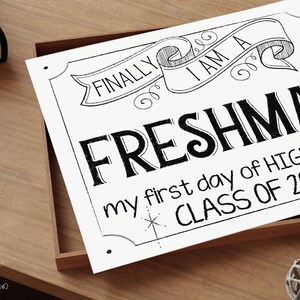 First Day of Freshman Year Sign Class of 2029 9th Grade Sign PRINTABLE ...