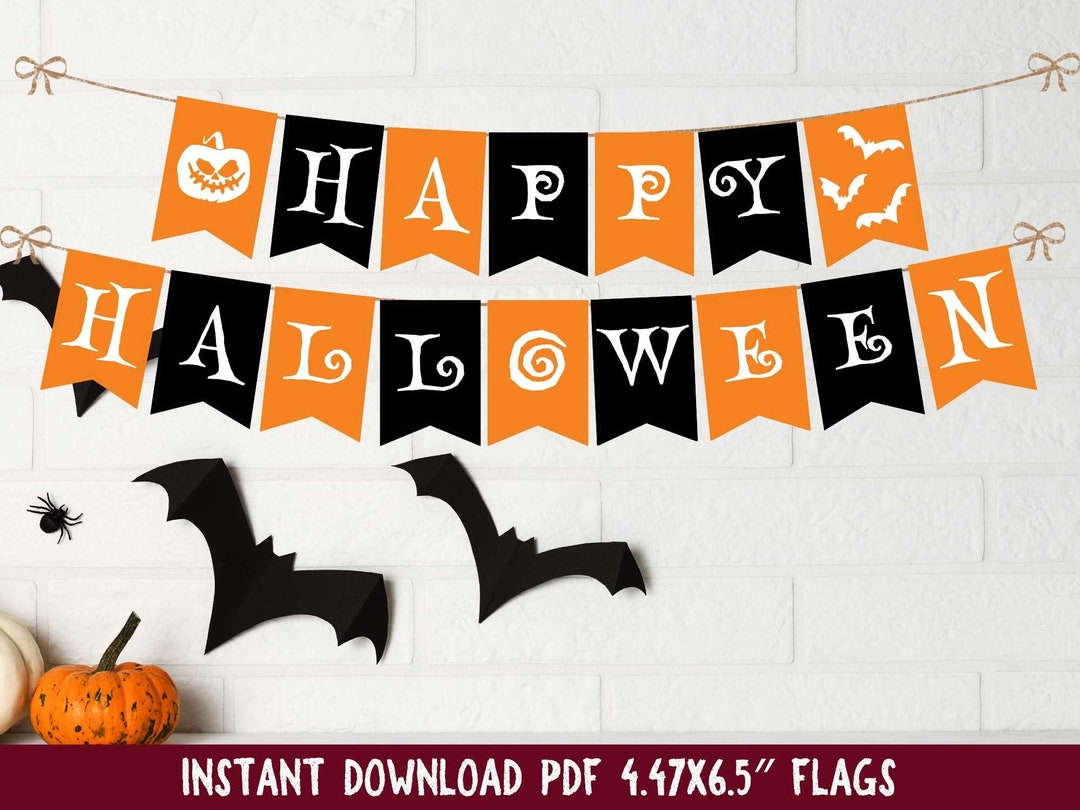 Happy Halloween Banner Printable - Etsy