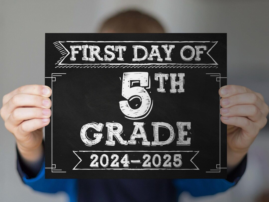 First Day of 5th Grade Sign PRINTABLE Fifth Grade Sign School Sign 1st ...
