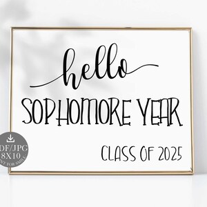 Hello Sophomore Year Sign First Day of Sophomore Year - Etsy
