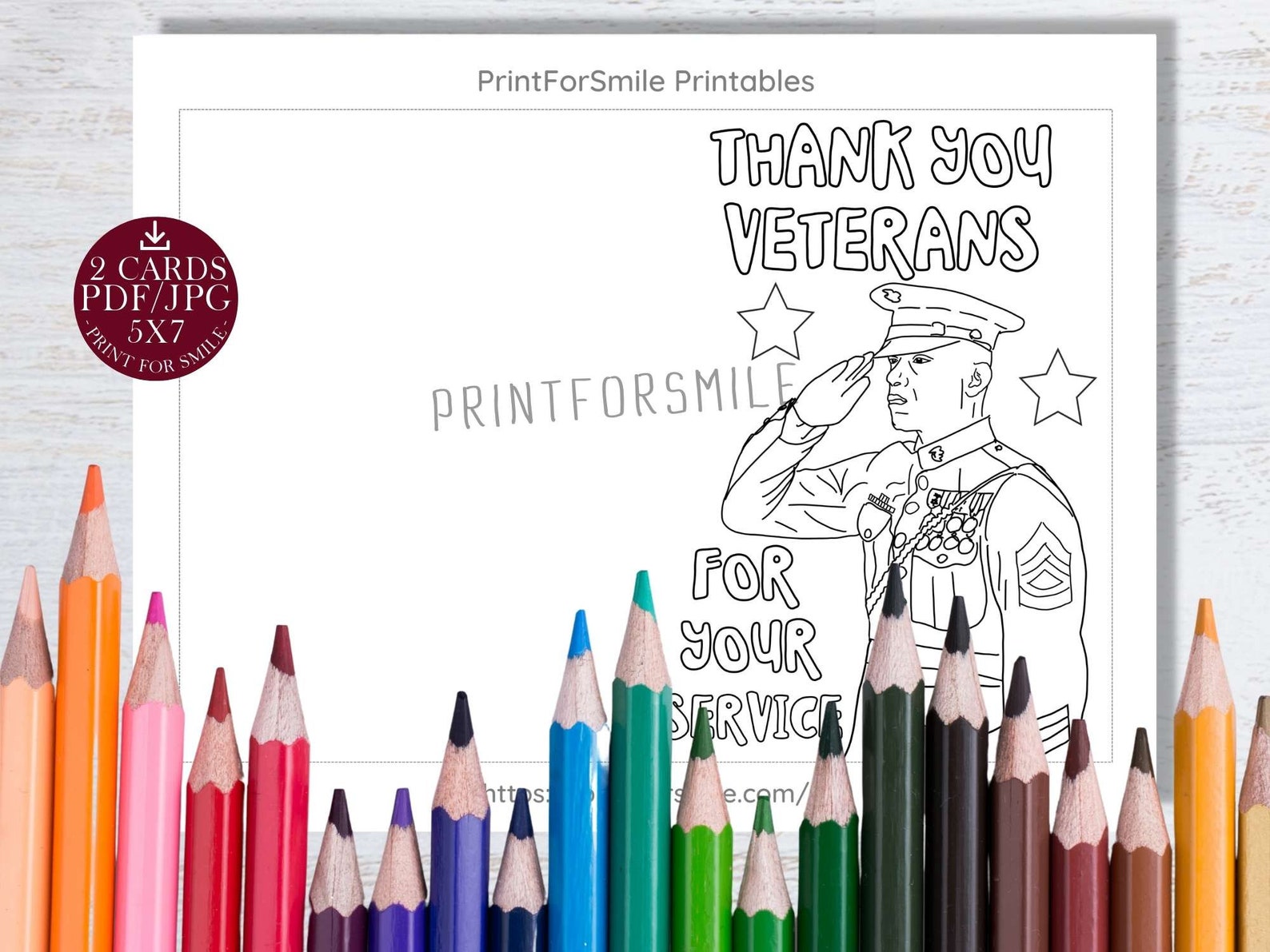 Veterans Day Coloring Card PRINTABLE - Etsy