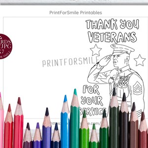 Veterans Day Coloring Card PRINTABLE - Etsy