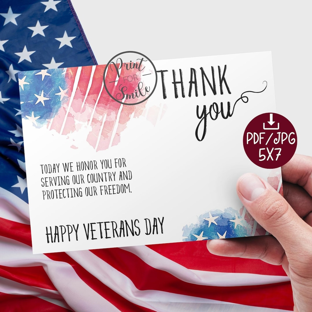Veterans Day Card PRINTABLE - Etsy