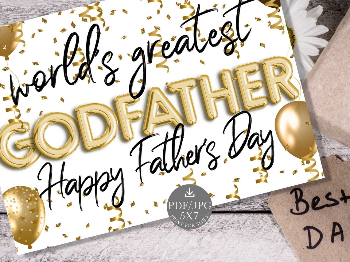 Printable Fathers Day Card for Godfather - Etsy