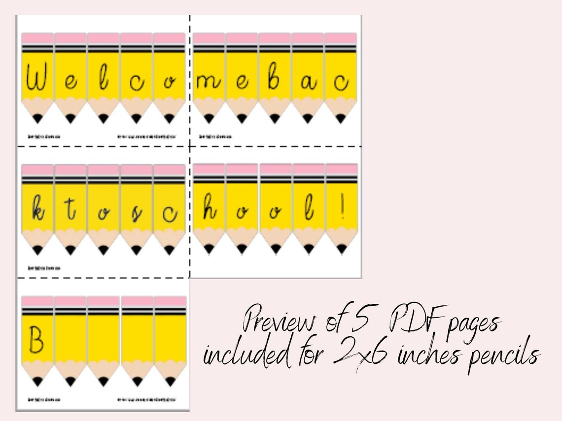 Welcome Back to School Banner Pencil PRINTABLE - Etsy